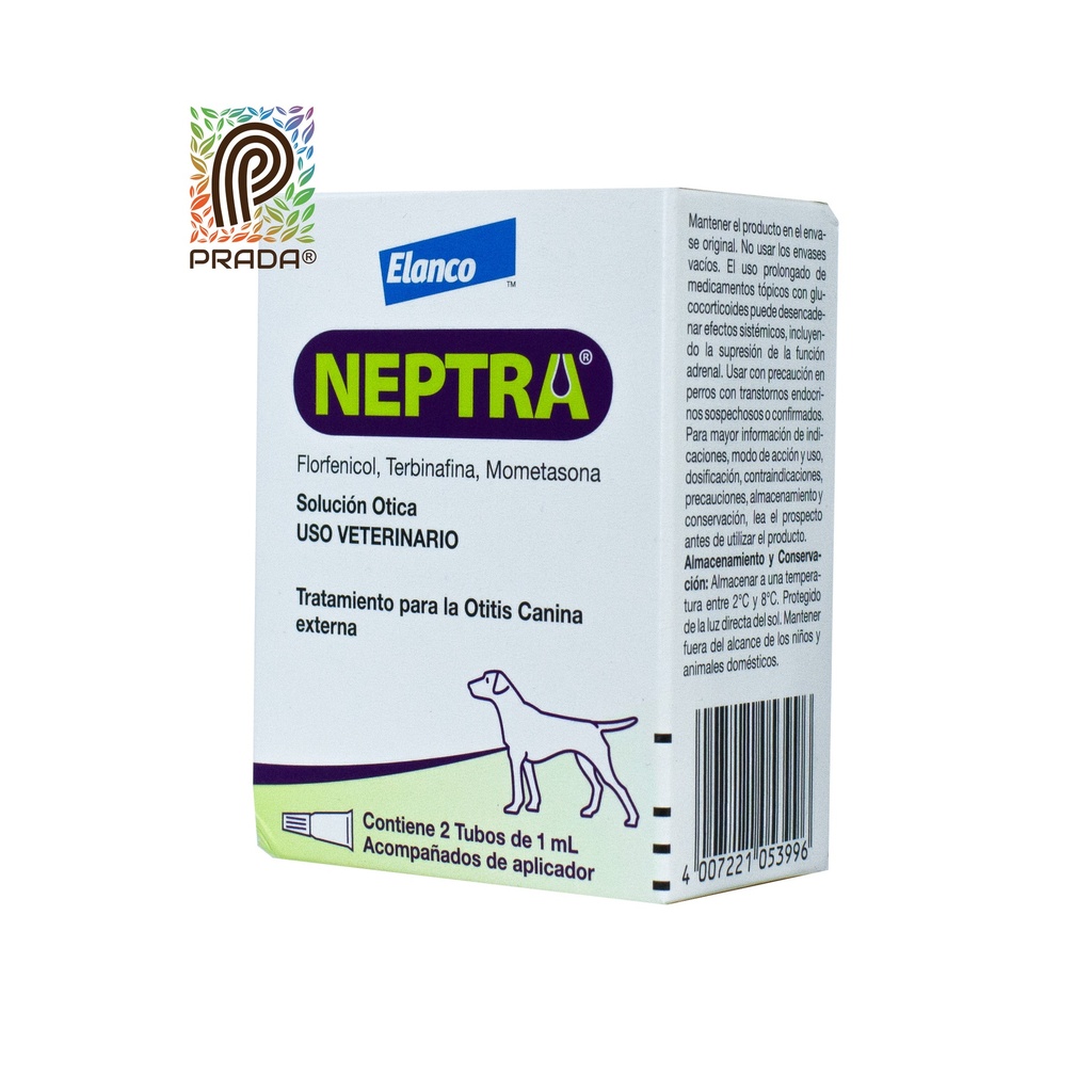 NEPTRA OTIC SOLUTION CAJA x 2 UNID x 1 ML | PRADA SABINC S.A.S
