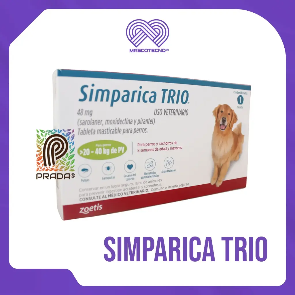 SIMPARICA TRIO 5 (20-40 KG) (VERDE) | MASCOTECNO